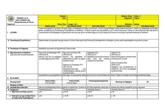 LESSON PAN FIL 102.docx template in fill | DOCX