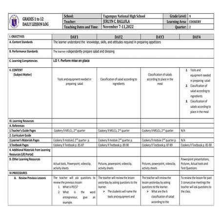 TLE 7-FCS MATATAG CURRICULUM FAMILY AND CONSUMER SCIENCES | DOCX