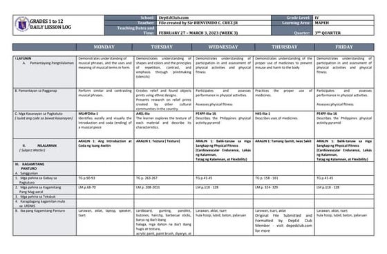 Grade 5 DLL MAPEH 5 Q4 Week 1.docx
