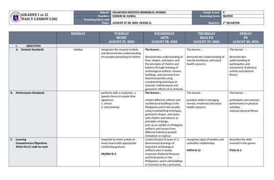 Grade 5 DLL MAPEH 5 Q4 Week 1.docx