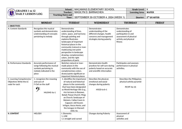 Music 10 DLL Q2 W1.docx | Music | Entertainment