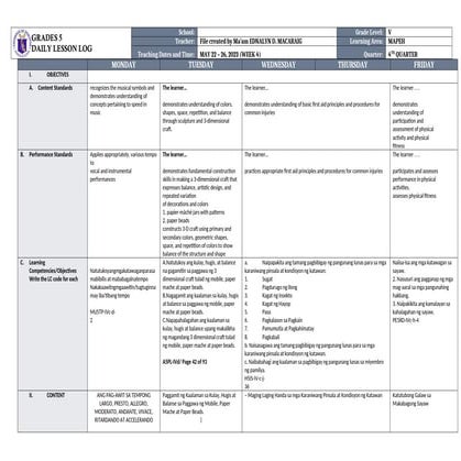 DLL_MAPEH 5_Q4_W4.docxaSJUygysgcshcuasuefuaghizdjvodvzdcs | PPT