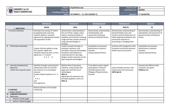 DLL_MAPEH6_Q1_W1_2025-2026_with Diagnostic Sched.docx