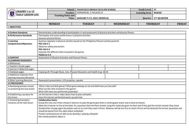 DLP MAPEH 8, Volleyball.docx