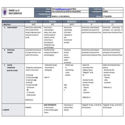 DailyLessonLoggggggggg_MAPEH 6_Q3_W6.docx_education.Grade6 | DOCX