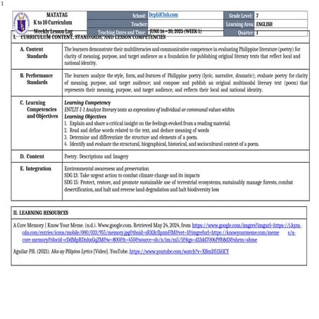 Q2_LE_English 7_Lesson 5_Week 5.pdf lesson exemplar | PDF