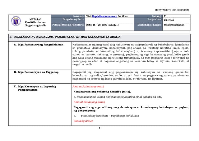 DLL MATATAG _FILIPINO 5 QUARTER1 WEEK_1.docx