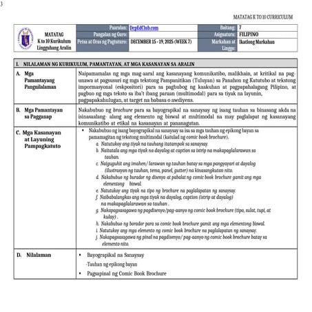 LE_Q3_Filipino-7_Week-7_.pdf.Filipino 7777 | PDF