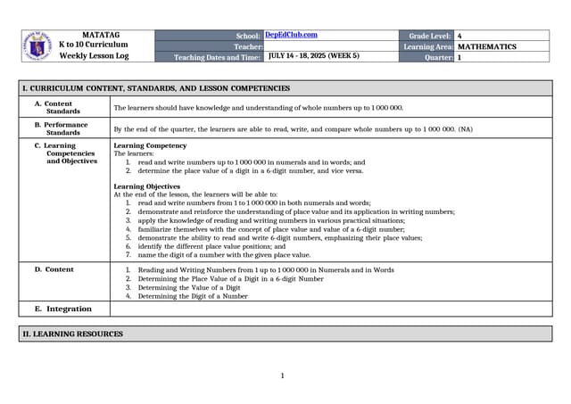 DLL MATATAG _ENGLISH 4 Q2 W5.do4444444cx | DOCX
