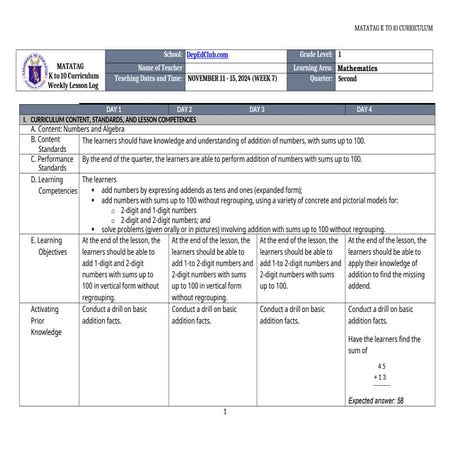 WEEKDLL MATATAG GRADE 1-QUARTER 2 WEEK 7 | DOCX