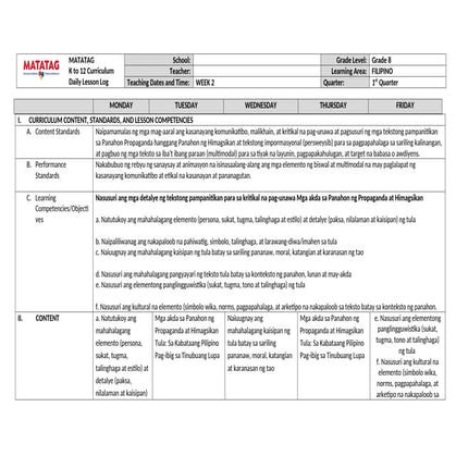Rubric sa pagsulat ng tula | DOCX