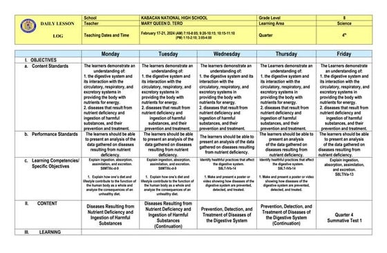 Q2 Grade 9 PE DLL Week 1.pdf | Education