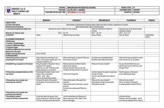 Science 3 parts and function of the plants | DOCX