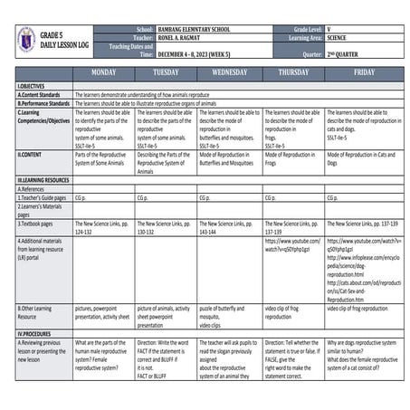 DLL_SCIENCE 5_Q2_W5.docx in fifth grader | PPT
