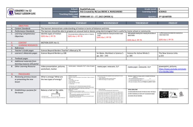 DLL Science 8 Q1W2 deped sample dll dlp.docx