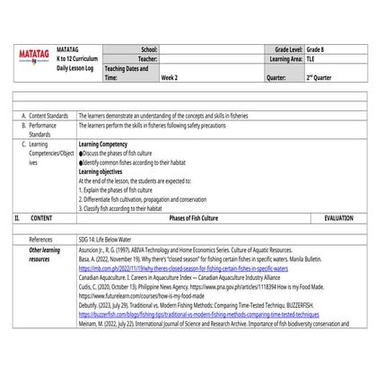 DLL TLE 8 Template Second Quarter Grading.docx