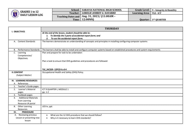 TLE 8 QUARTER 1 MODULE WEEK 1 MATATAG CURRICULUM | PDF