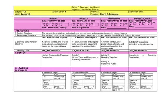 dll-tle-9-cookery.docx | Educational Assessment | Education