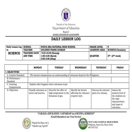 Science 9 Lesson Plan | DOCX