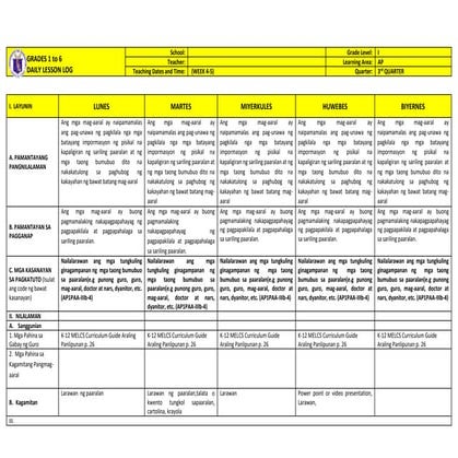 DLL WEEK 4.docx - ONE WEEK DLL - WEEK 4 - | DOCX