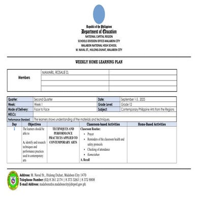 Contemporary Arts Q2 Module 1 Pdf