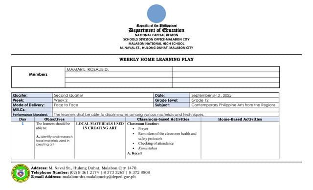 DLP-UCSP QTR 1 Week 4 CONTEMPORARY ARTS.docx