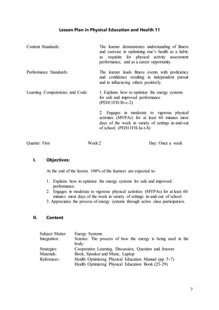 Grade 11 PE&Health Lesson 2: Energy systems | PPTX | Running and ...
