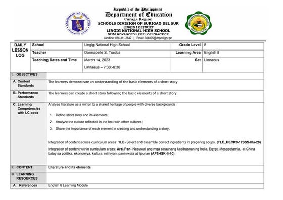 CPAR 12_LESSON PLAN 2023-2024 (1st).docx | Secondary Education | Education