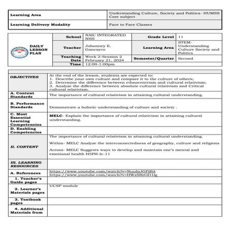 understanding culture, society and politics | DOCX