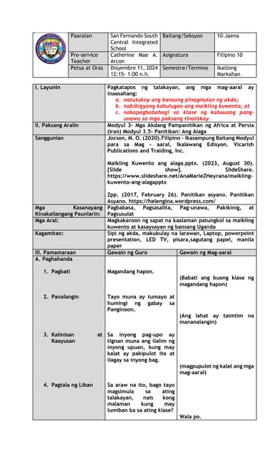 Detailed Lesson Plan in Filipino Grade 8 | PDF