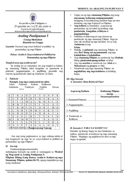 AP-Module 5-Pagbabatok, Kaugalian sa Paglilibing, Paggawa ng Bangka.pptx