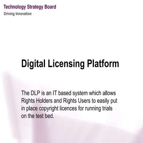 Digital Licensing Platform | PPTX