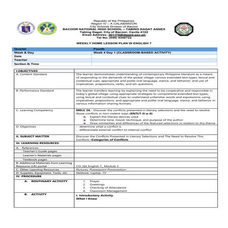 English 7 Week 7 Grade 7- Differentiation of cultures | DOCX