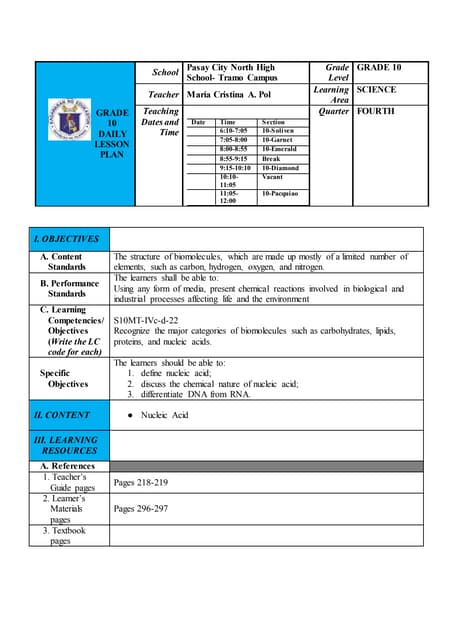 quarter 4 detailed lesson plan in science 7 | PDF