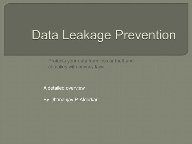 Data loss prevention (dlp) | PPT