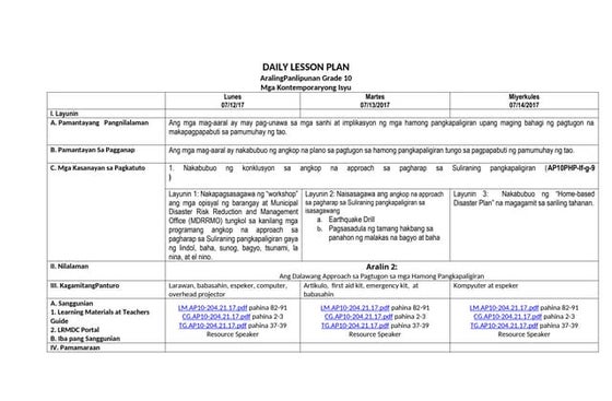 Detailed Lesson Plan- Araling Panlipunan 10 | PDF