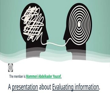Evaluating information presentation a pretty simple one | PPTX