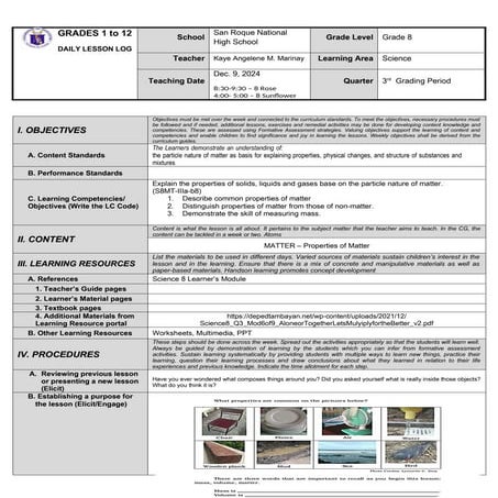 DLP Science8- Dec. 9.docxmbunguyjhv bjvhgchbv mghvb hbv ghjv | DOCX