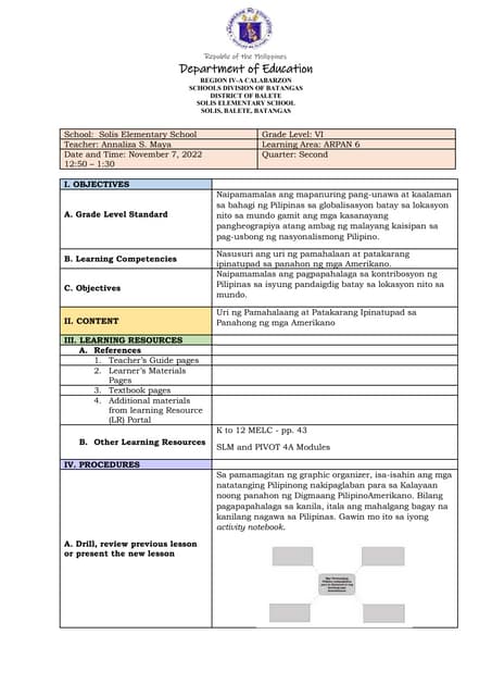 LESSON PLAN IN ARAL. PAN 5 MELC 1 # 1.docx