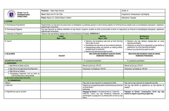 Grade 10 AP (Quarter 4: Aralin 1) | PDF