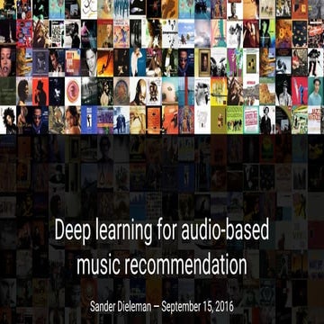 Deep learning for audio-based music recommendation | PPT