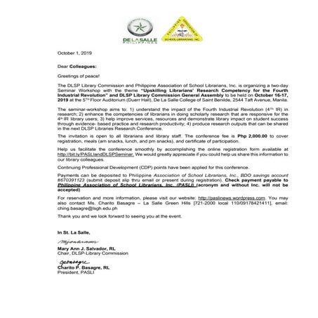 DLSP-PASLI SEMINAR WORKSHOP | PDF | Free Download