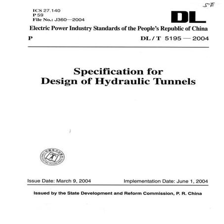 Dlt 5195-specification-for-design-of-hydraulic-tunnels quy pham tk ham ...