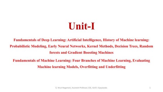 Unit 1 Introduction to Machine Learning Concept | PPTX