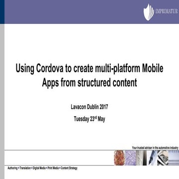 Lane - Using Cordova to Create Multi-Platform Mobile Apps from ...