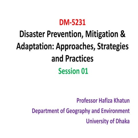 Disaster Prevention,Mitigation & Adaptation : Approaches,Strategies and ...
