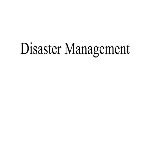 Disaster management disaster management cycle | PPTX