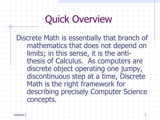 Discrete Structures. Lecture 1 | PDF