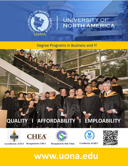 University of North America Degree programs by Study Metro | PDF