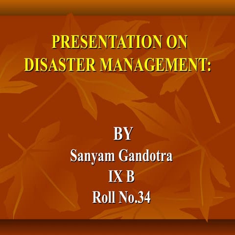 Disaster Management | PPT